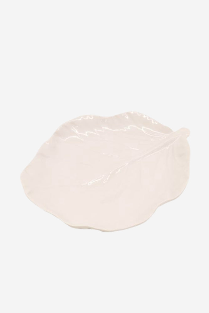 Melamine Cabbage Leaf Large Platter 30cm - White– 101 Home